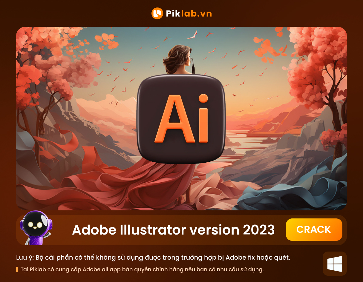 Bộ cài phần mềm miễn phí Adobe Illustrator 2023 crack