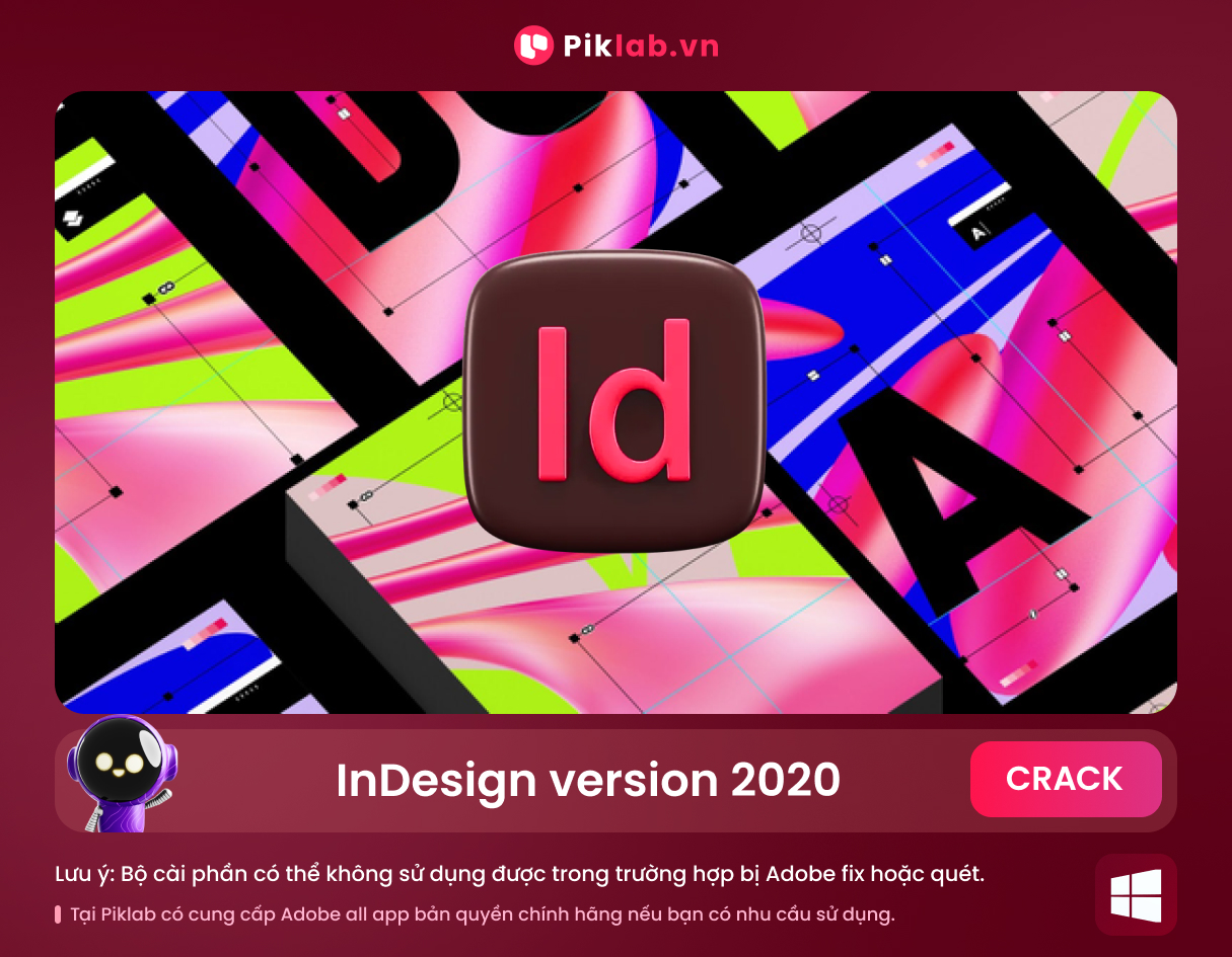 Bộ cài phần mềm miễn phí Adobe InDesign 2020 crack