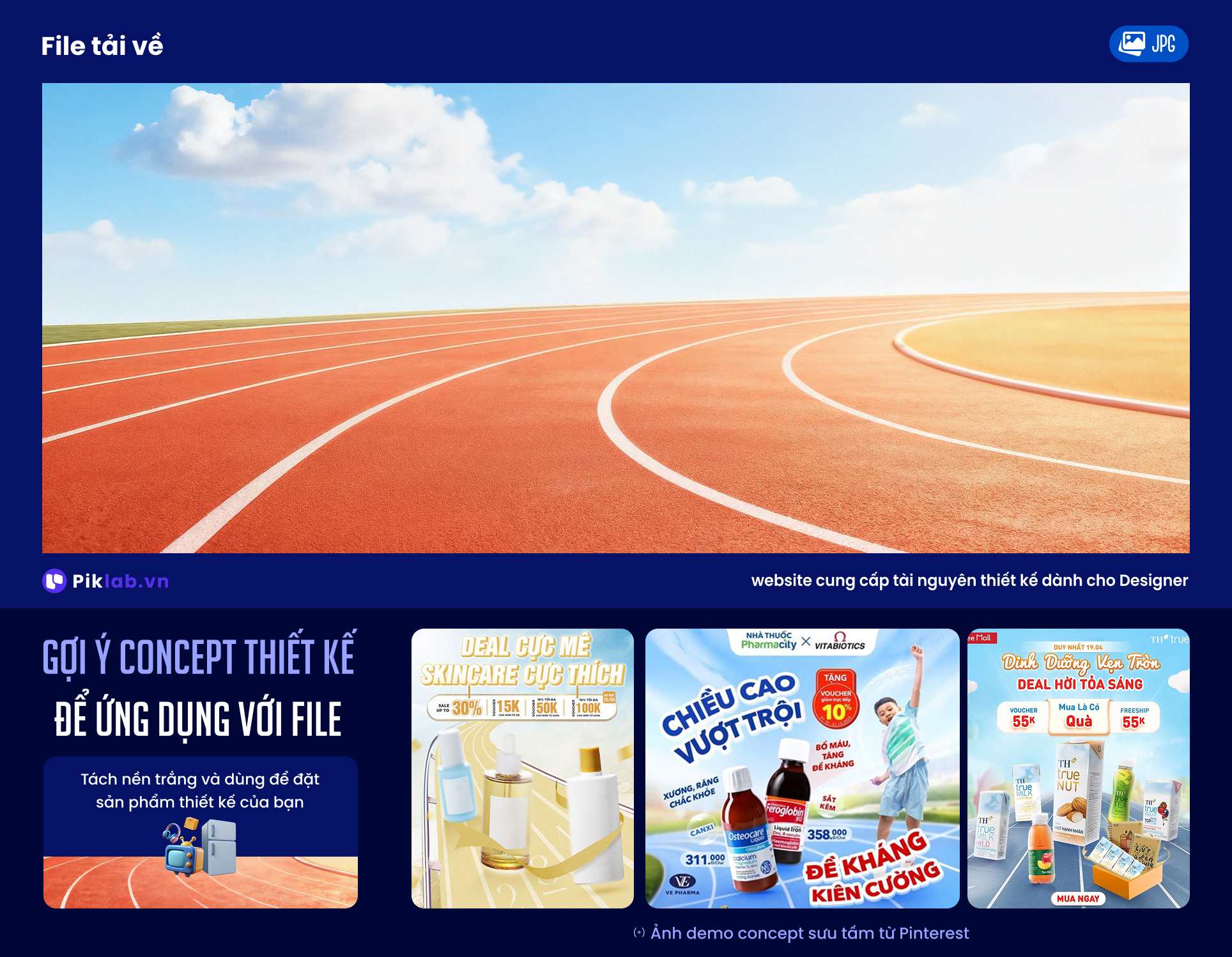 Dynamic outdoor background with curved lanes of empty red track under ...