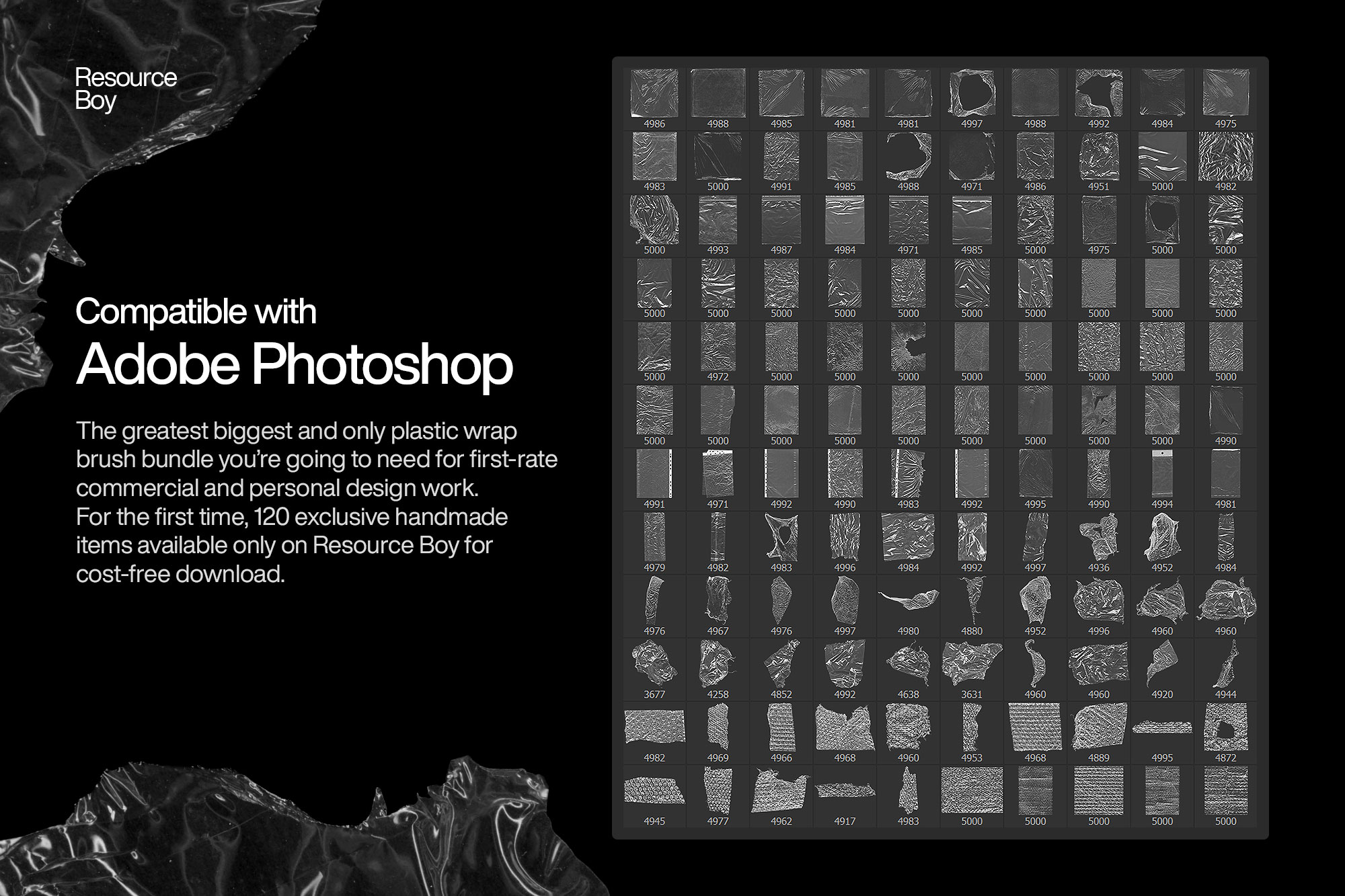 100 Plastic wrap effects Photoshop brushes