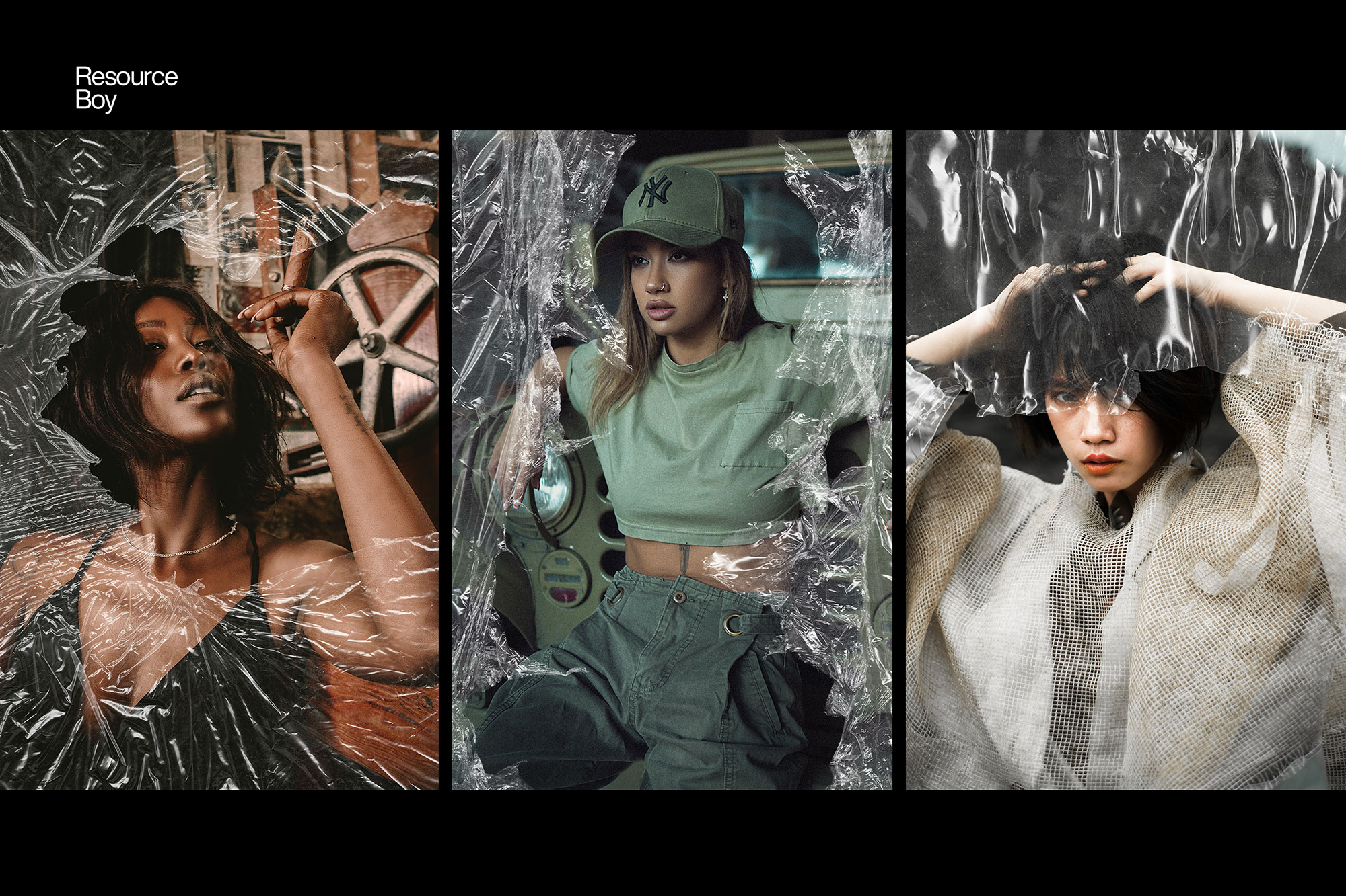 100 Plastic wrap effects Photoshop brushes