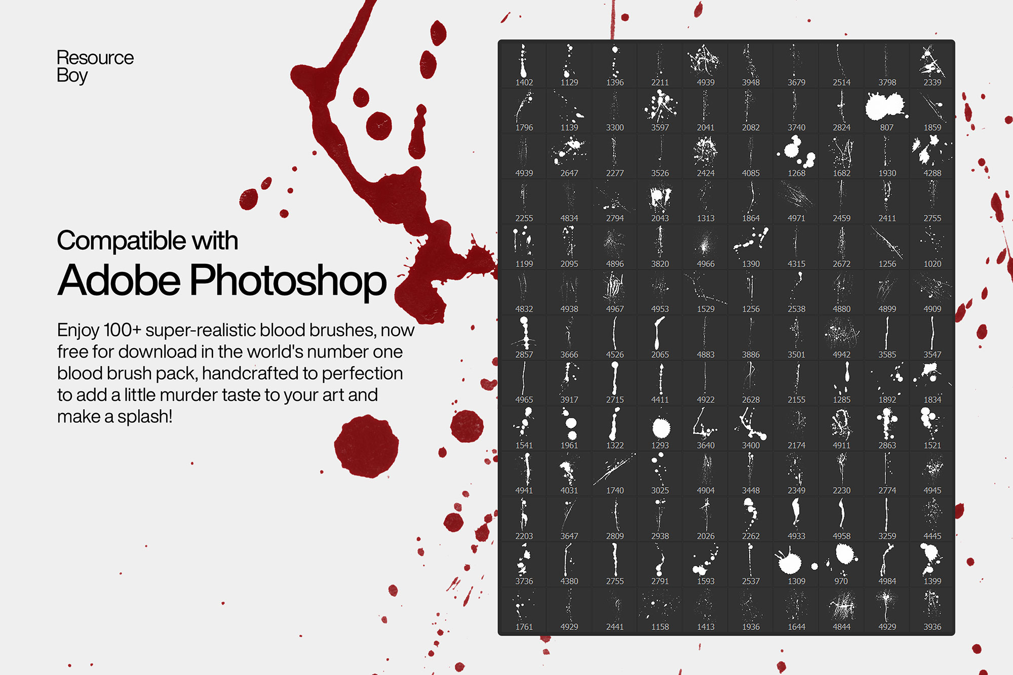 100 Blood effects Photoshop brushes
