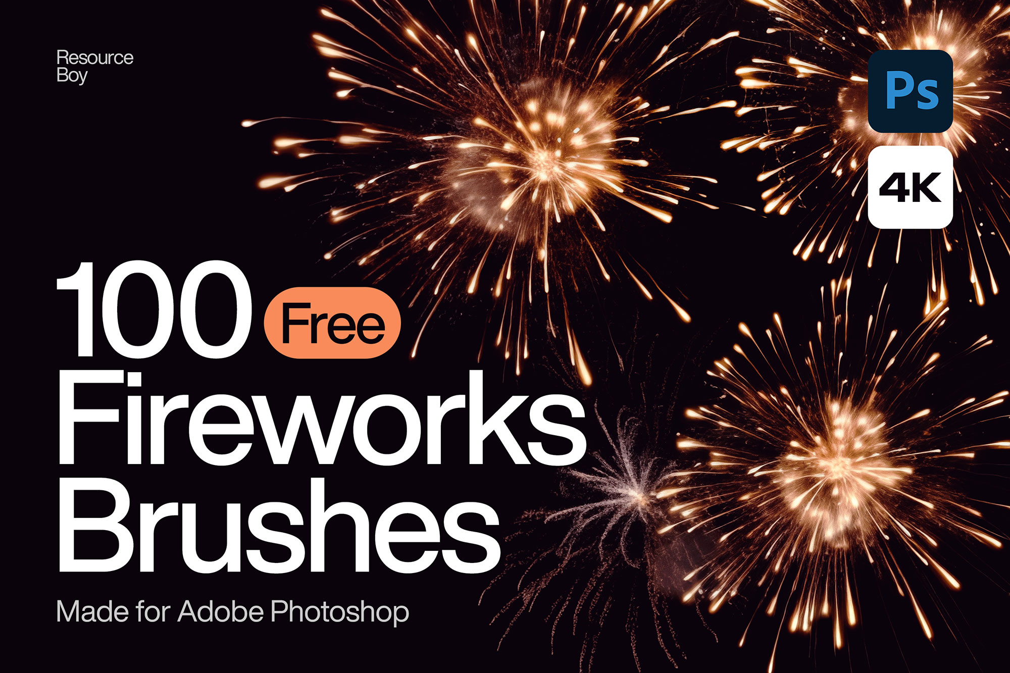 100 Fireworks effects Photoshop brushes