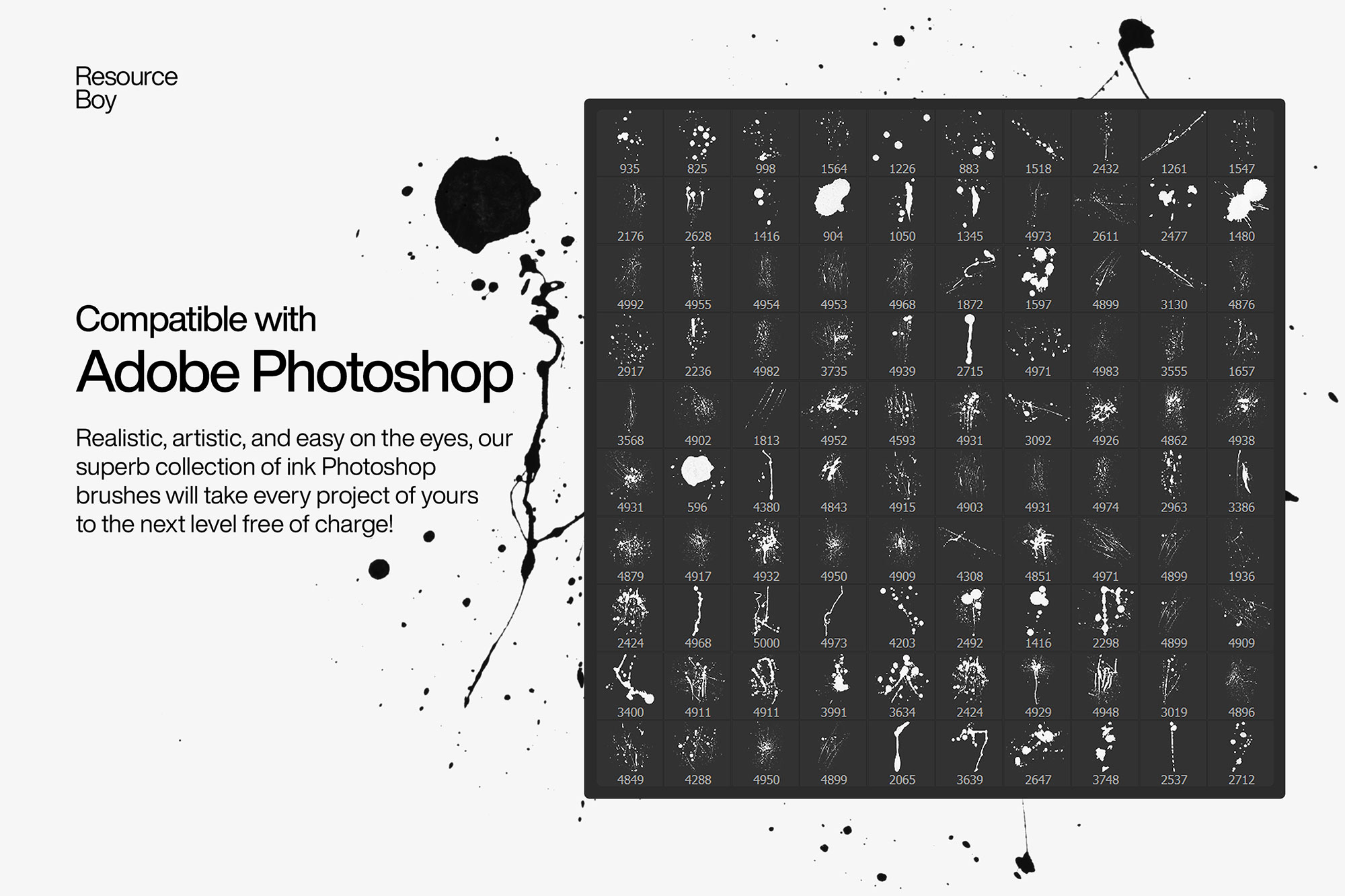 100 Ink effects Photoshop brushes
