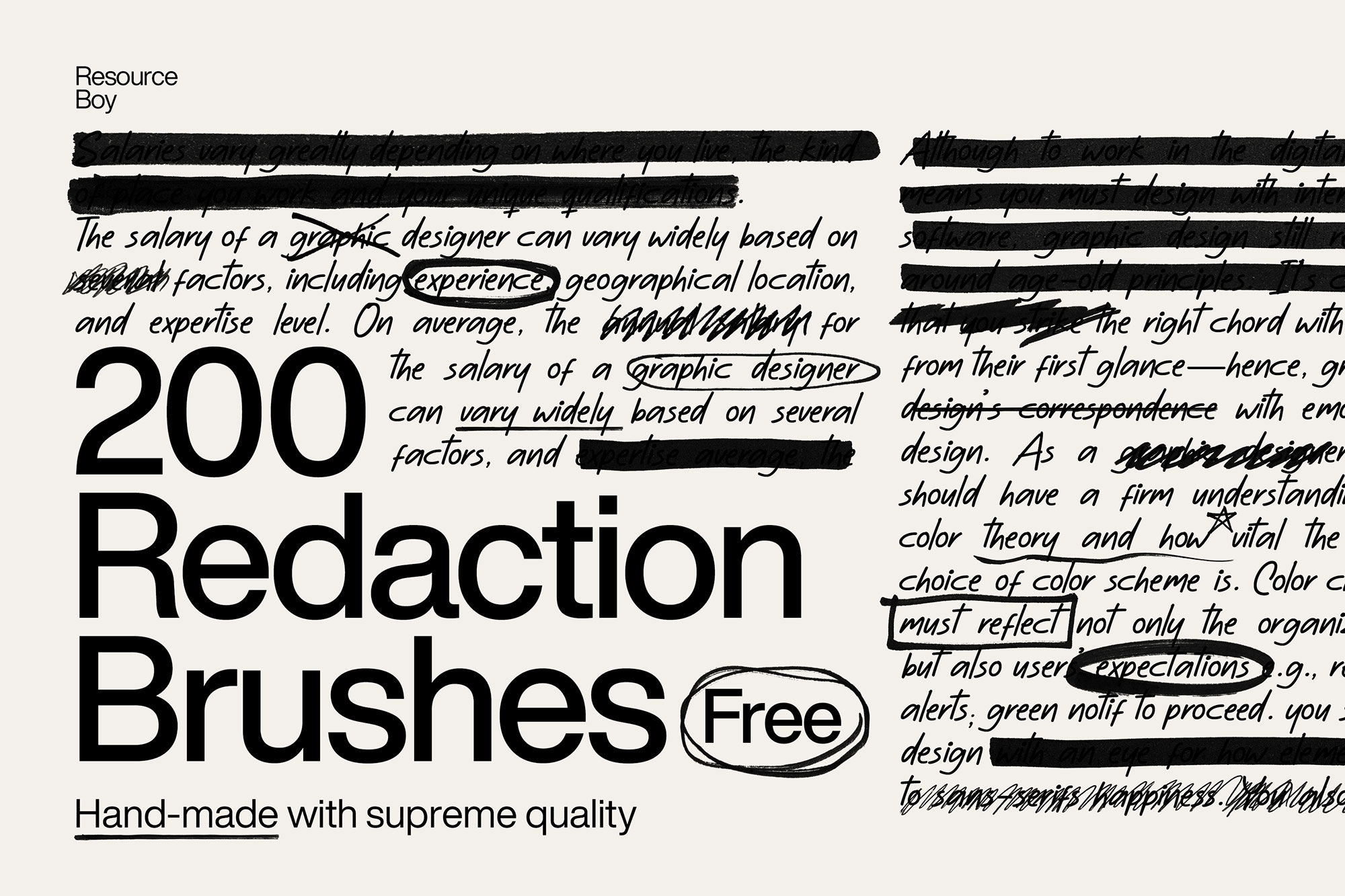200 Redaction effect Photoshop brushes
