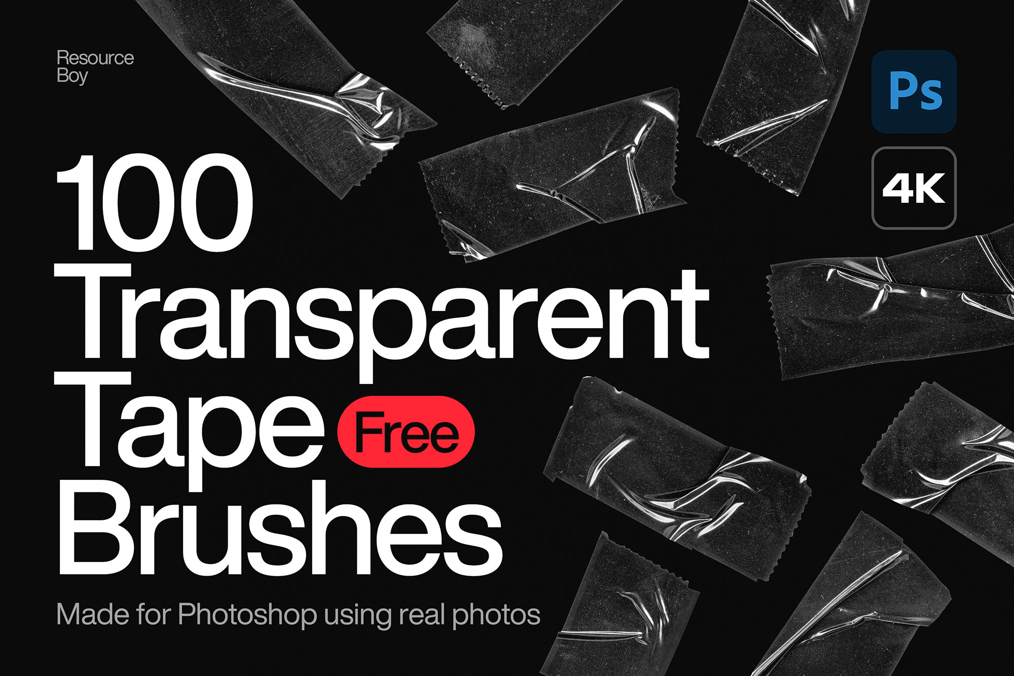 100 Transparent tape effects Photoshop brushes