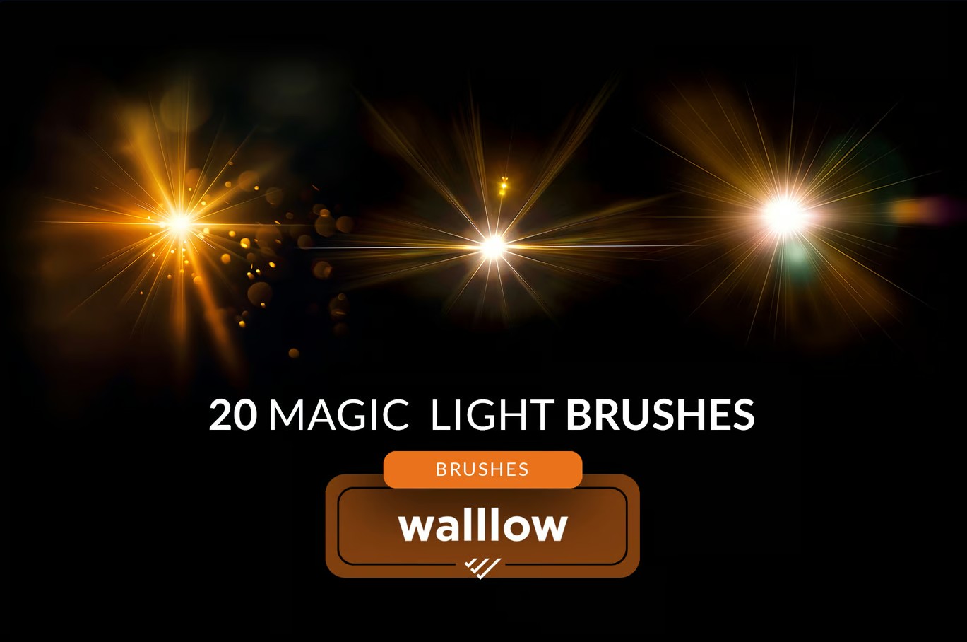 Bokeh light flares Photoshop digital brushes, bộ 20 brushes hiệu ứng ...