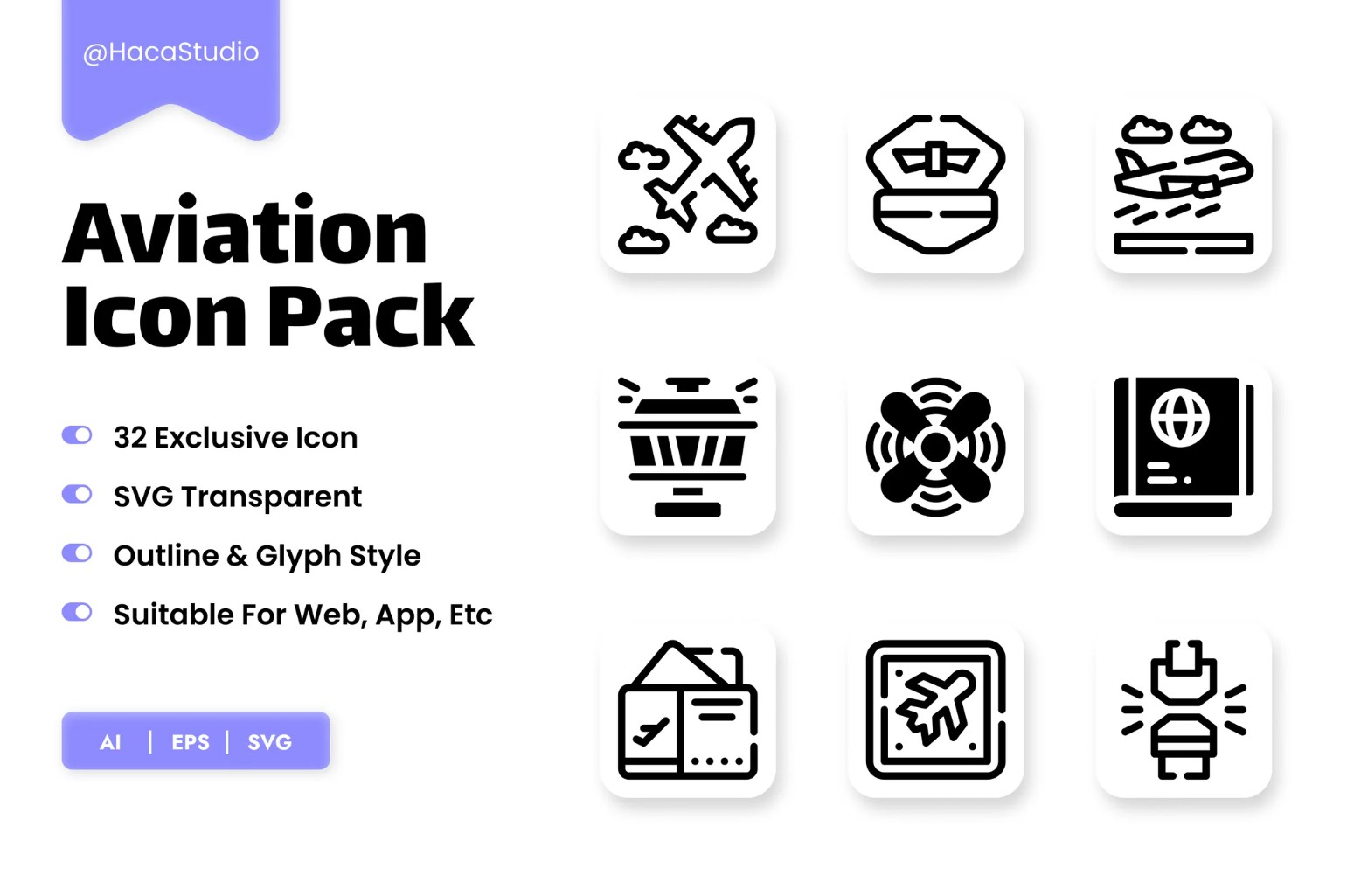 Aviation Icon Pack, bộ icon hàng không