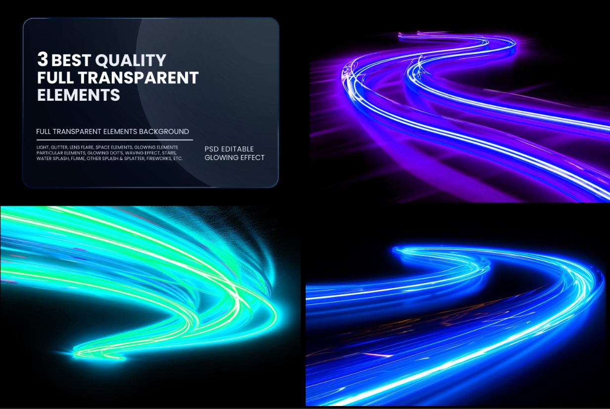 Road line light neon effects motion blur background - Road line light 008