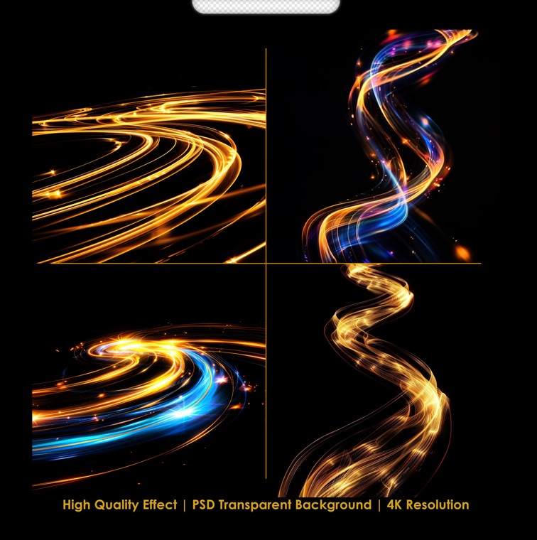 Road line golden light effects motion blur background - Road line light 064