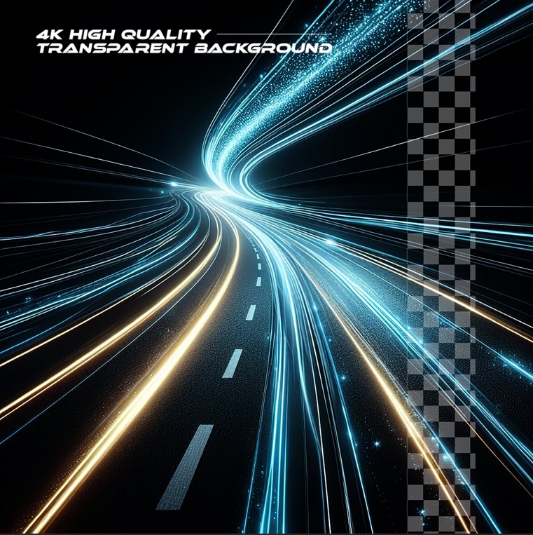 Road line blue light effects motion blur background - Road line light 069