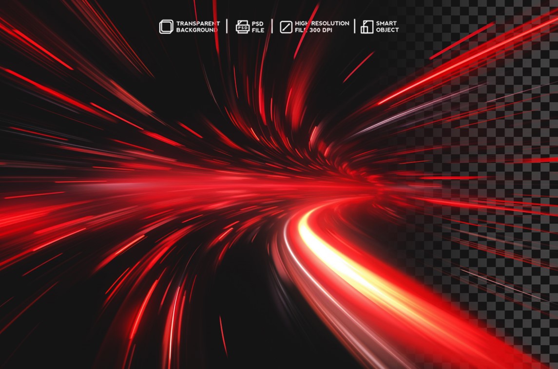 Road line red light effects motion blur background - Road line light 084