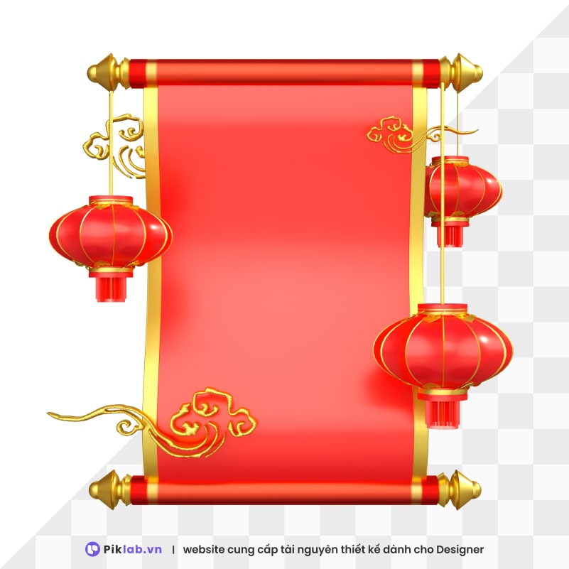 Design resource red lantern decoration frame happy new year tet holiday ...