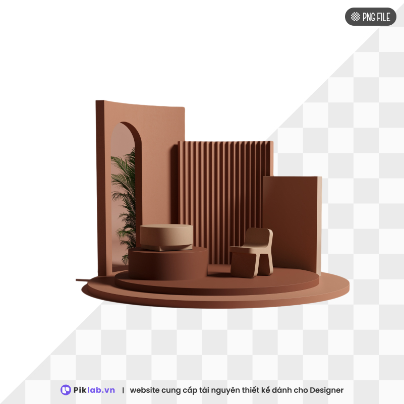 Design resource modern, minimalist stage setup in warm earthy tones ...