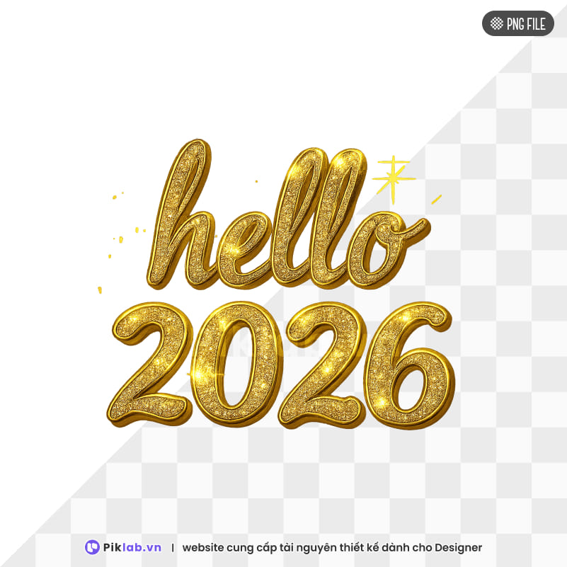 Hello 2026 PNG Image – Beautiful Gold Letter Design For New Year, Hình ...