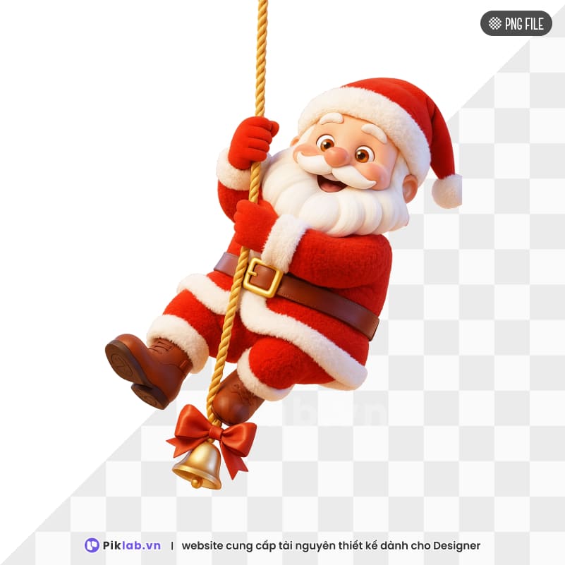 3D Santa Claus Image Hanging On Rope Bell Decoration, Hình Ảnh Ông Già ...