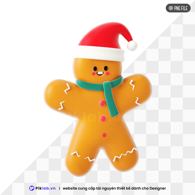 Design resources 3D Cute Gingerbread Man Character PNG – Gingerbread ...