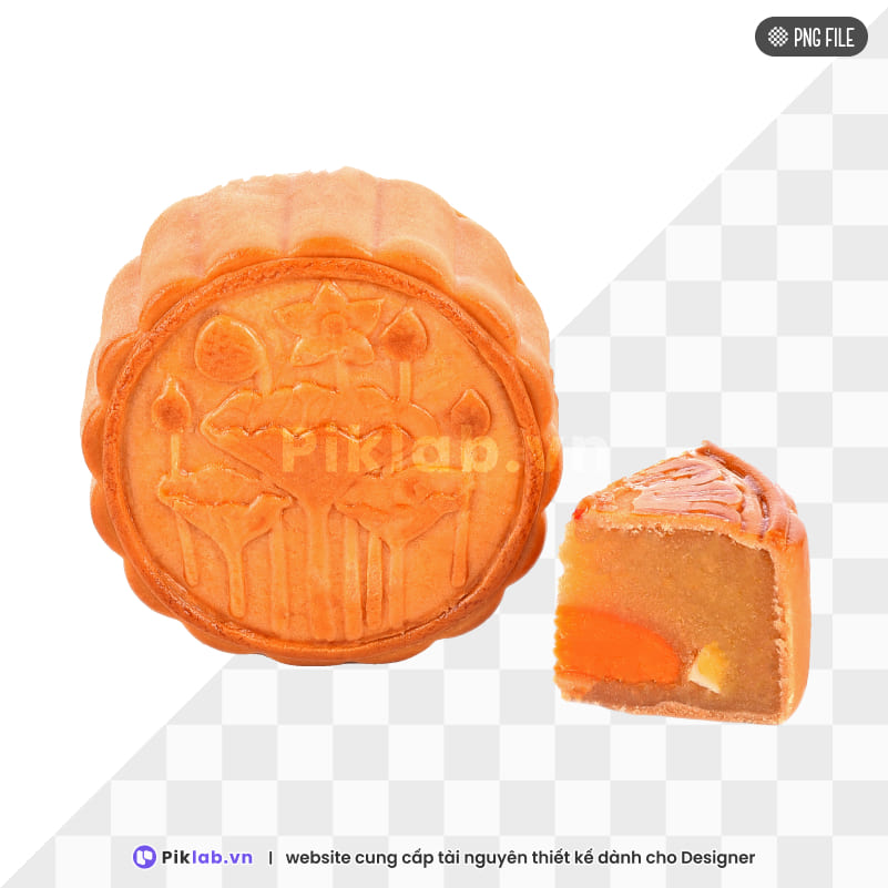 Image of traditional moon cake on transparent background, Mid-Autumn ...