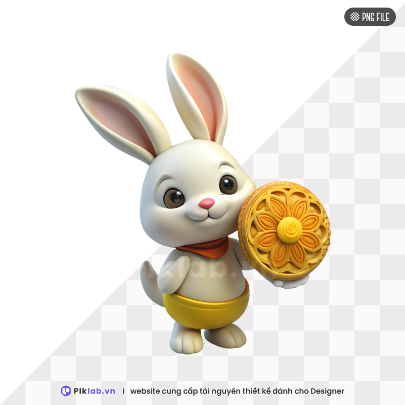 Happy mid autumn festival with cute rabbit and mooncake, tết trung thu ...
