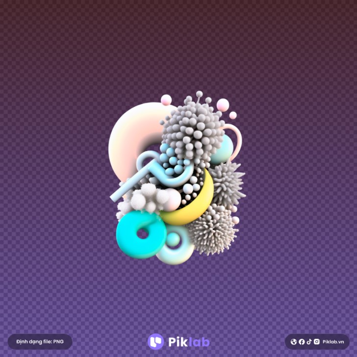 Abstract Shape 3D Render Illustration PNG 12