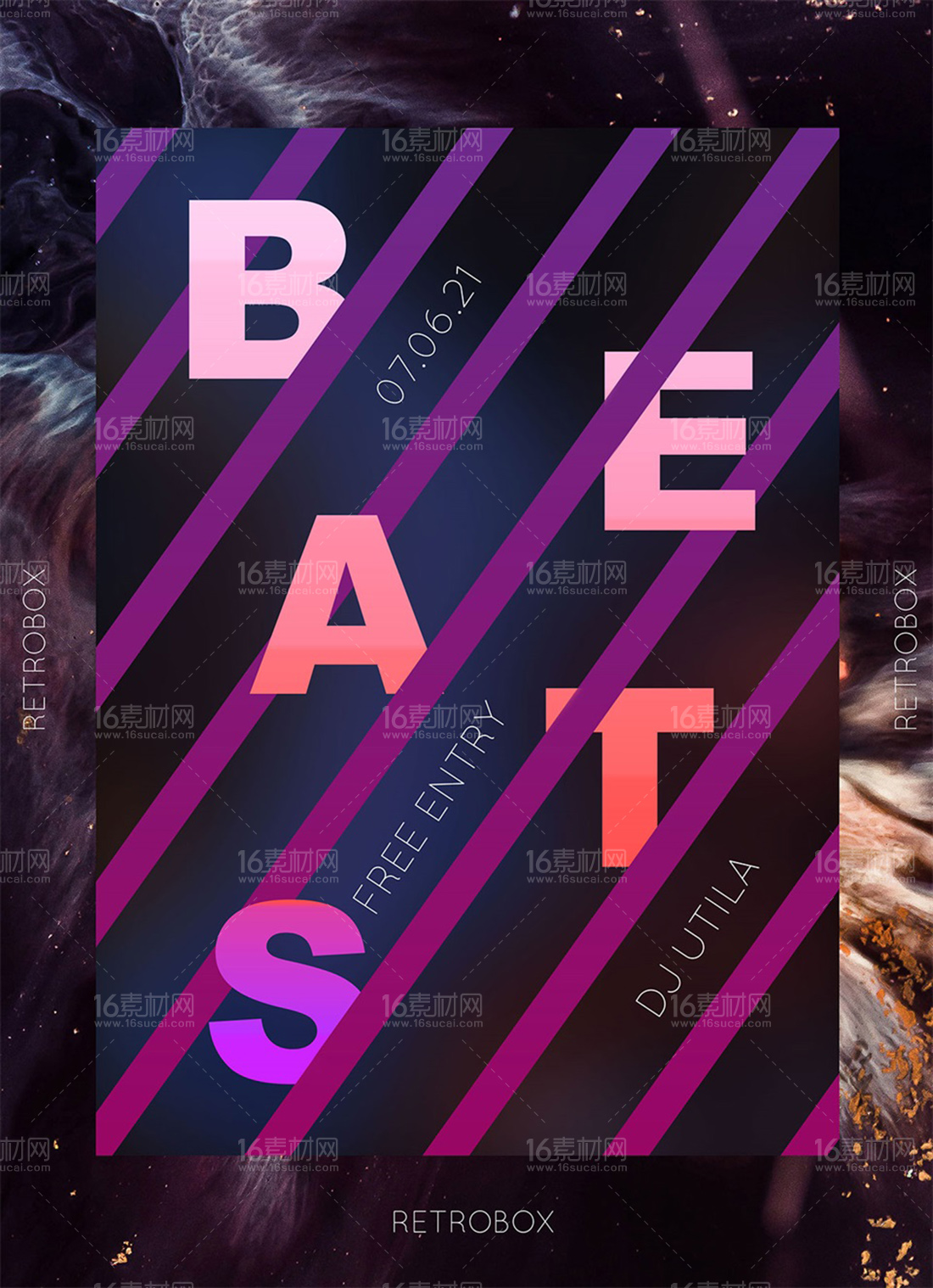 Party Entertainment Poster Template Abstract Background - piklab160