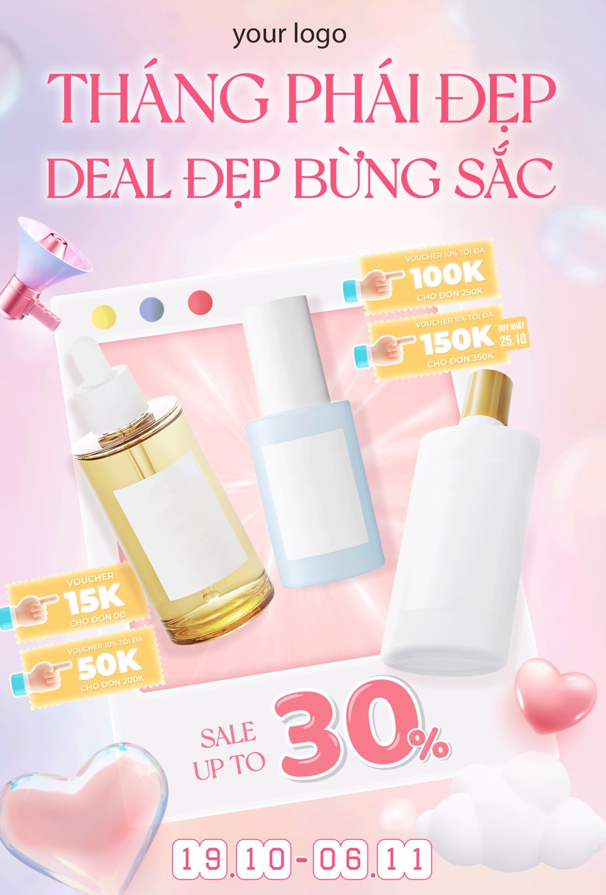 Beauty cosmetic product social media poster picture frame skin care ...