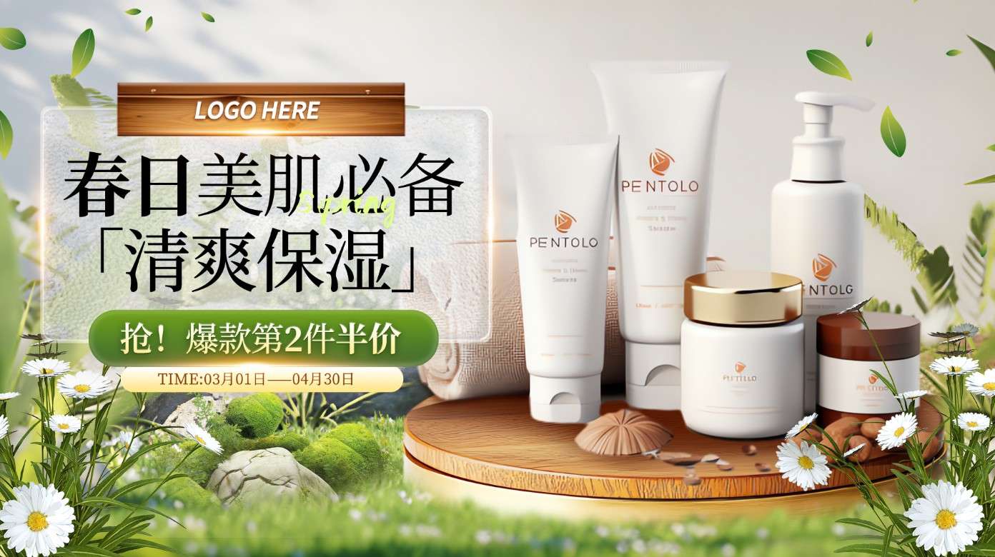 Visually appealing cosmetic product poster featuring a limited-time ...