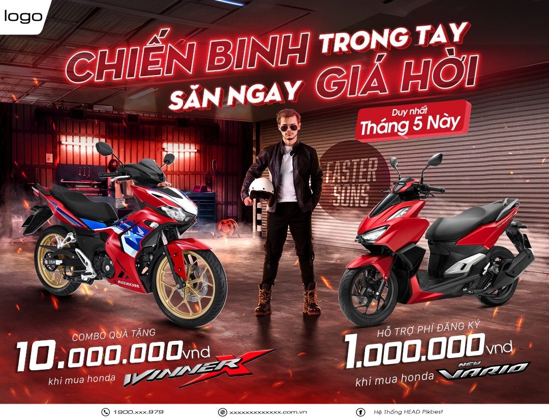 Motorcycle poster with special offers only available in May. Poster ...