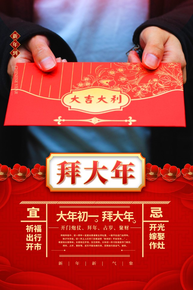 Banner poster Tet holiday announcement hands holding red envelope ...