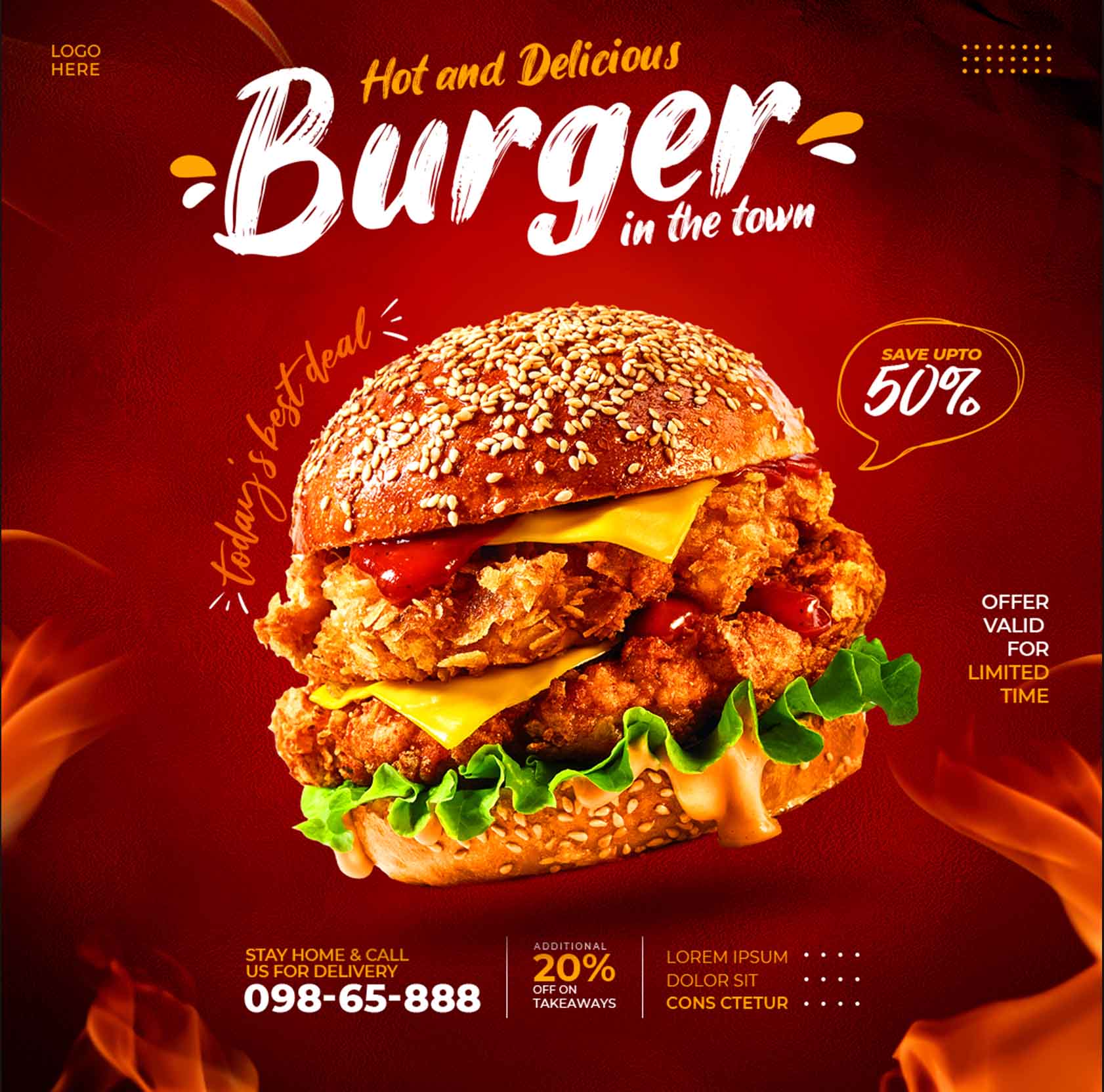 Hamburger fast food shopping e-commerce banner poster template ...