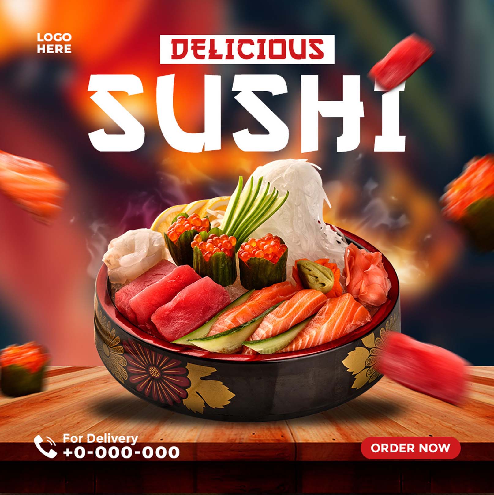Asian's food sushi shopping e-commerce banner poster template ...