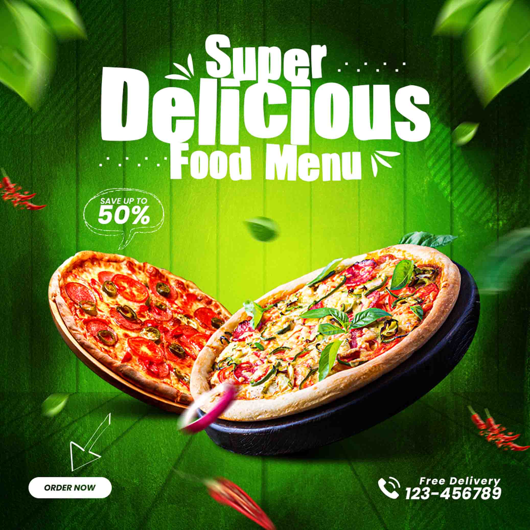 Pizza and fast food shopping e-commerce banner poster menu flyer ...