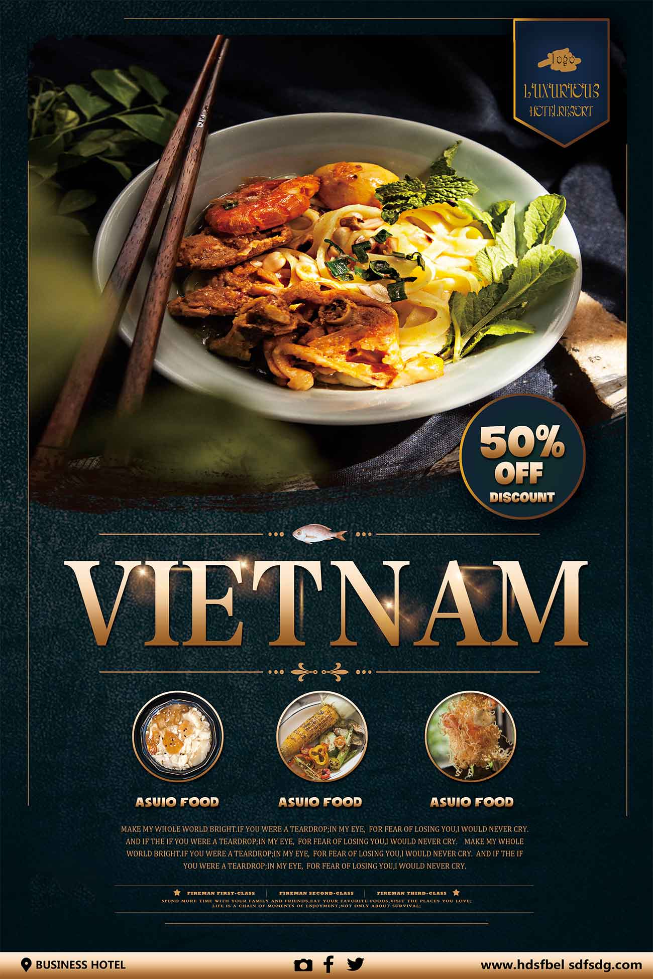 Viet Nam noodles fresh healthy food shopping e-commerce banner poster ...