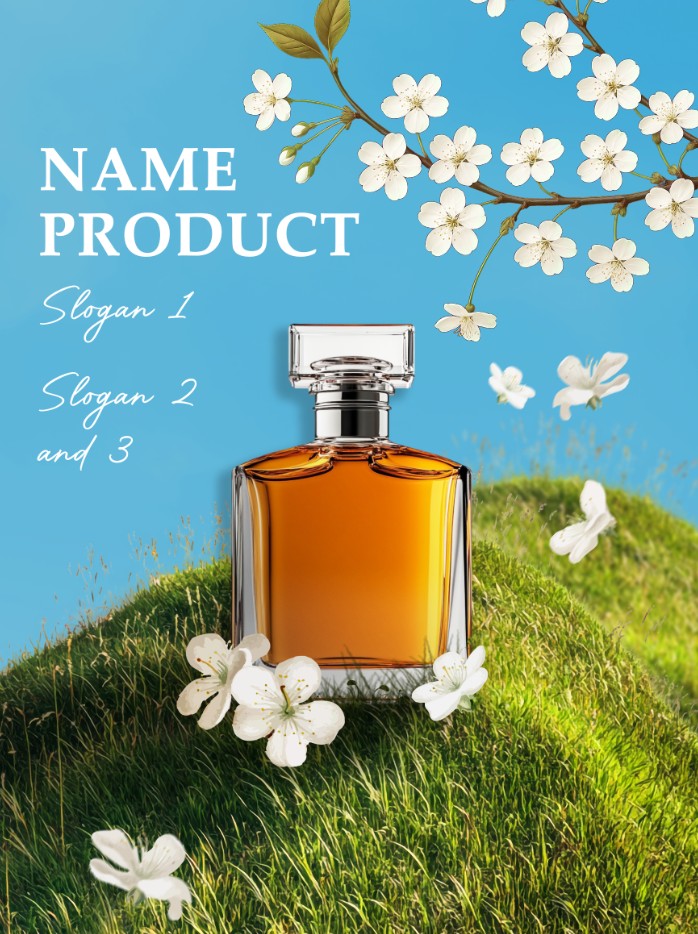 Luxurious Floral Perfume for a Natural Scent Banner, Bright Blue Sky ...