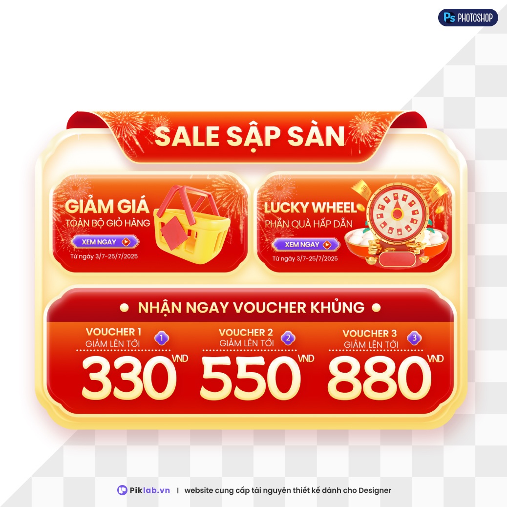 Design Popup Ecommerce Sale, Festive Red and Gold Theme with Shopping ...