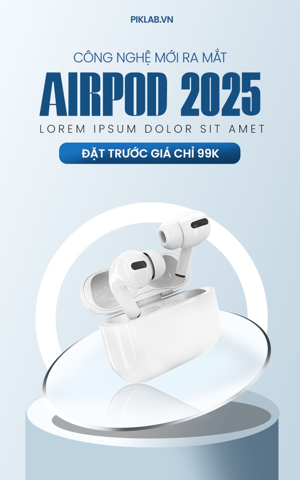 E-commerce Sale Banner, Clean and Minimalist Tech Theme with Airpod ...