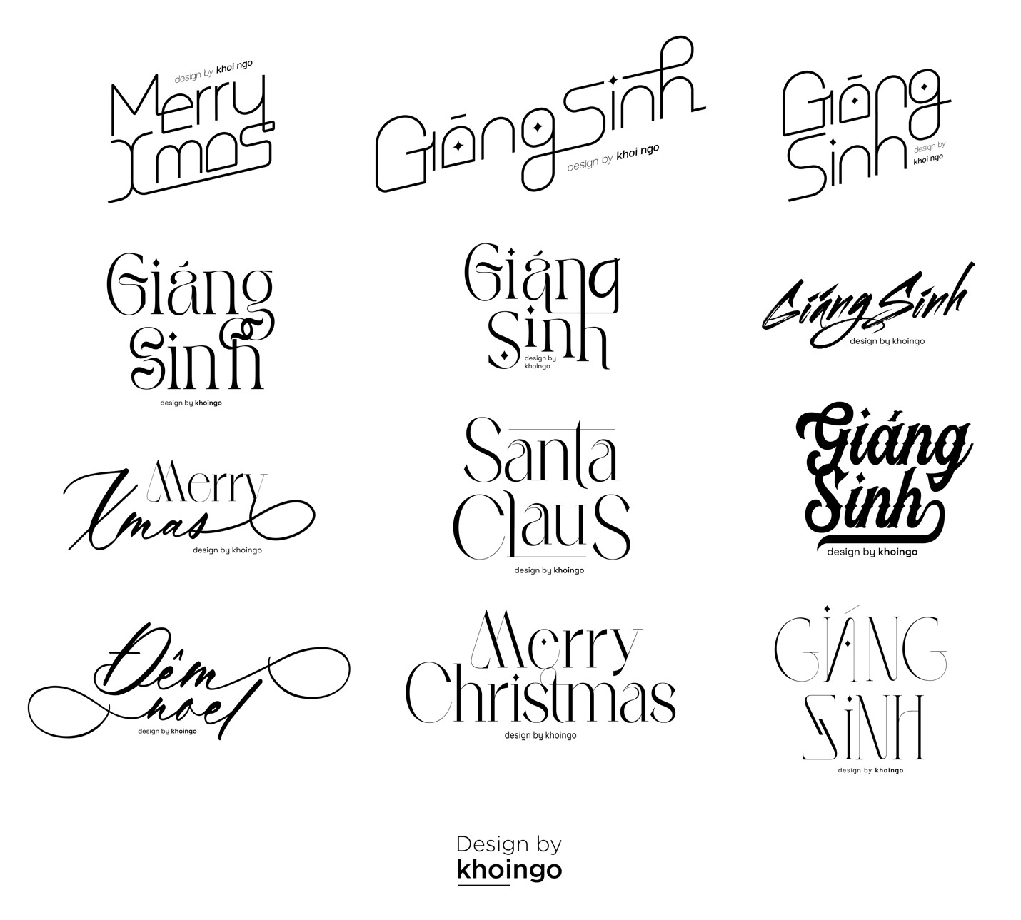 Pack typography Merry Christmas - Bộ typo chữ Giáng Sinh chia sẻ miễn ...