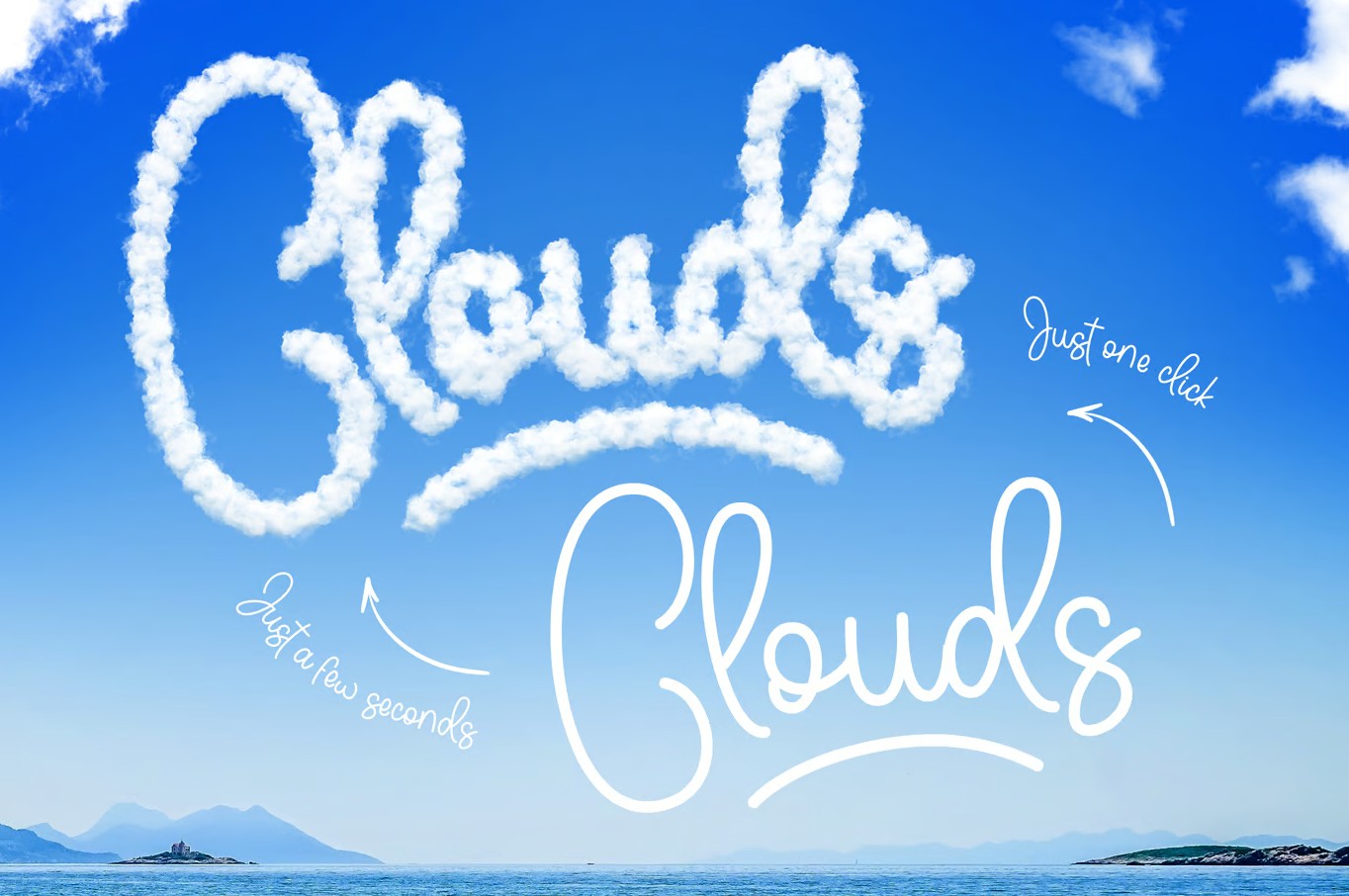 Cloud Photoshop Action Plugin biến chữ thành đám mây