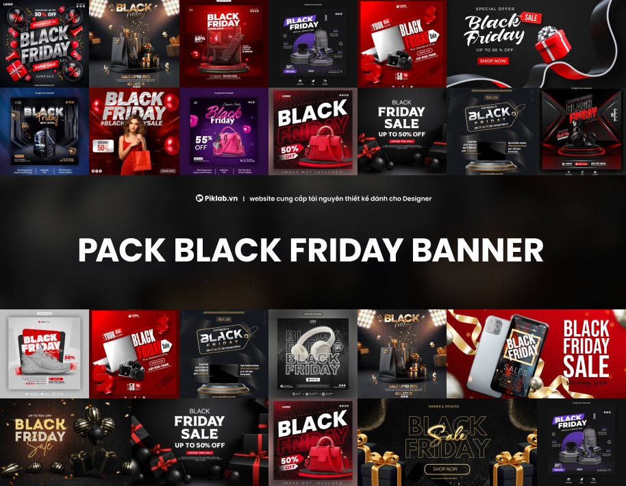 Pack Banner Poster Black Friday Sale - Banner poster Chương trình ưu ...